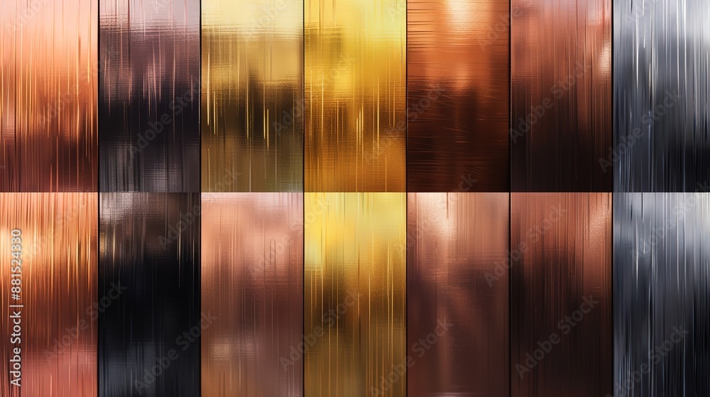 Gold rose, silver, bronze, copper and golden foil texture gradation ...