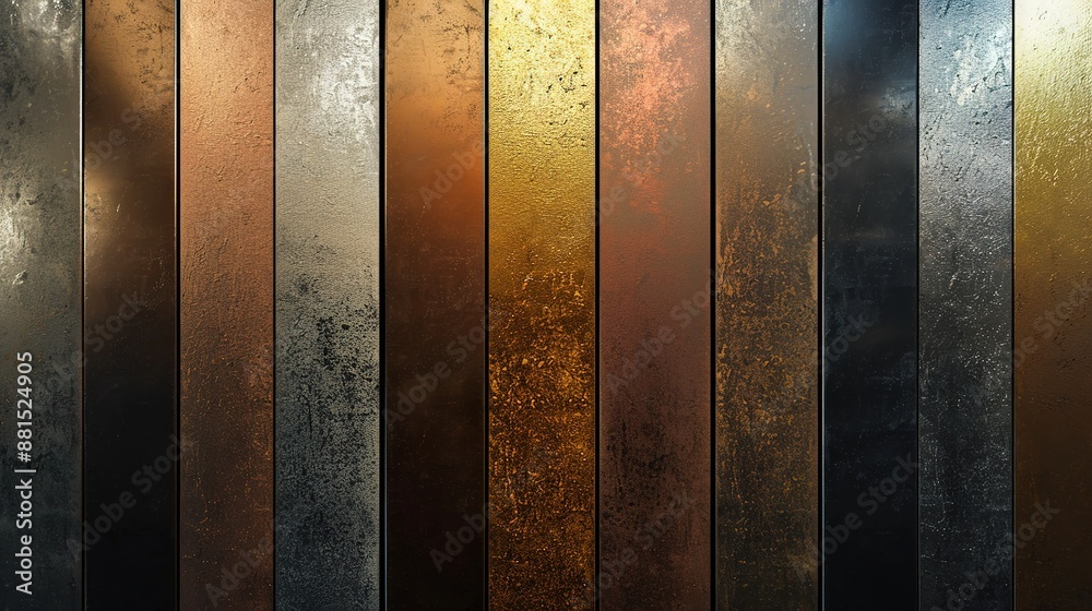 Gold rose, silver, bronze, copper and golden foil texture gradation ...