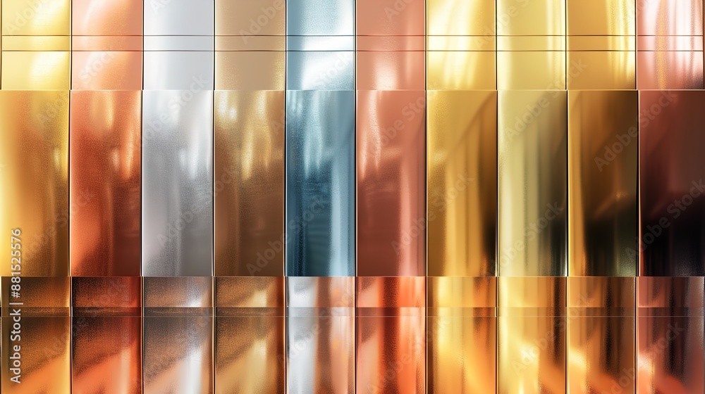 Gold rose, silver, bronze, copper and golden foil texture gradation ...