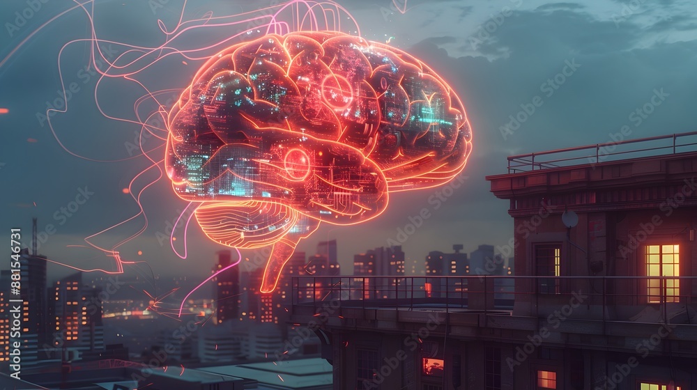 Surreal and visually striking depiction of intelligence manifested as a ...