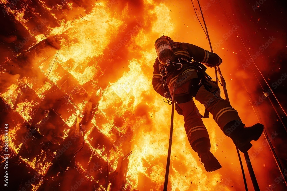 Showcases the physical agility and bravery of firefighters as they ...