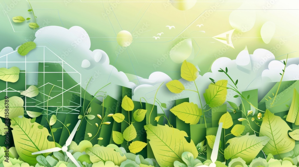 An ethereal depiction of Earth's renewable energy in sustainable ...