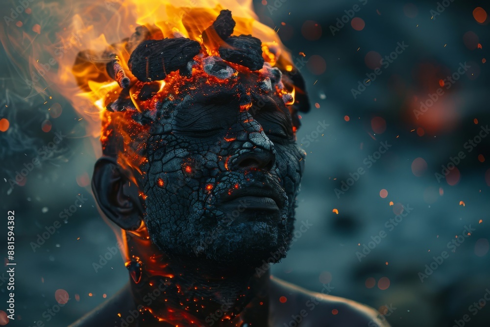 Coals of fire on man's head. Bible story. Stock Illustration | Adobe Stock