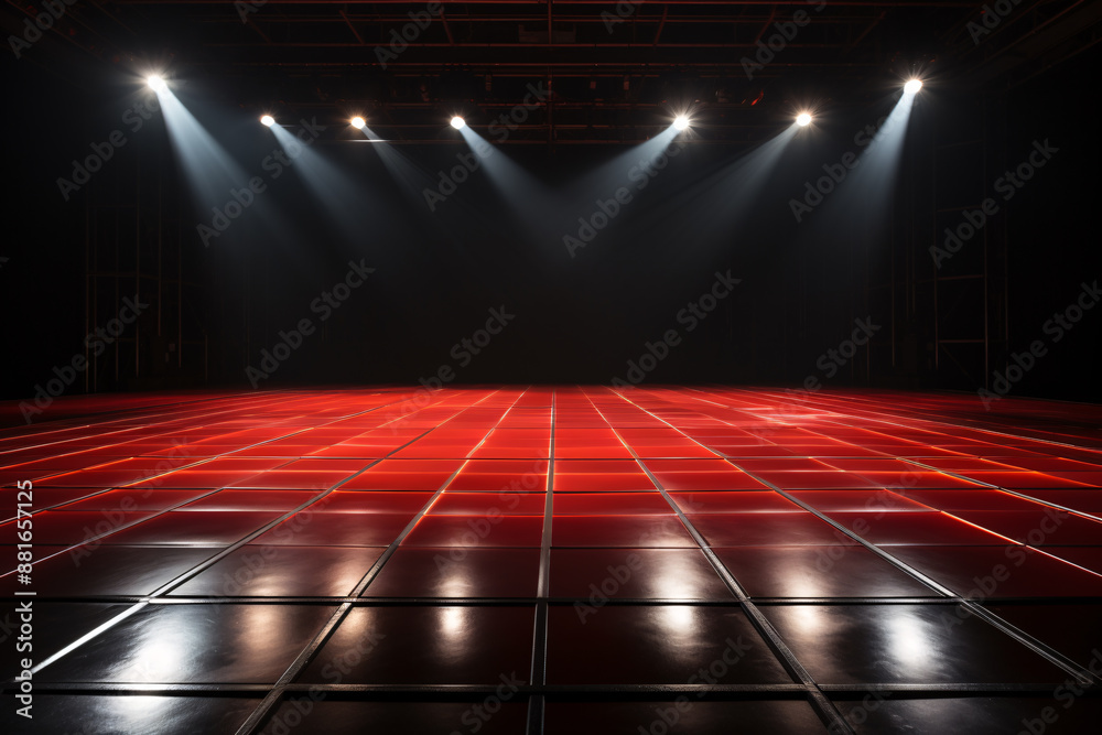 Modern dance stage light background with spotlight illuminated the ...