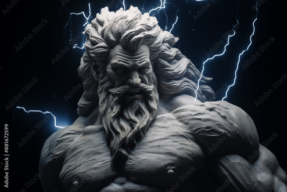 Image of the Greek god Zeus. Greek mythology. Ancient Greece. World of ...