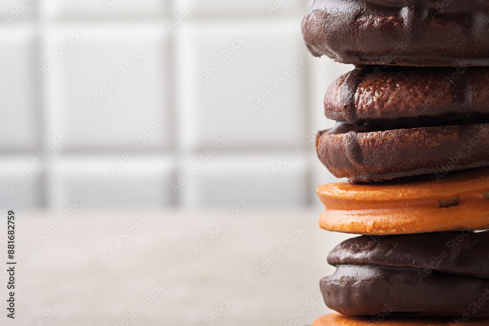 Choco pie chocolate and orange flavour biscuits on a white Table with ...