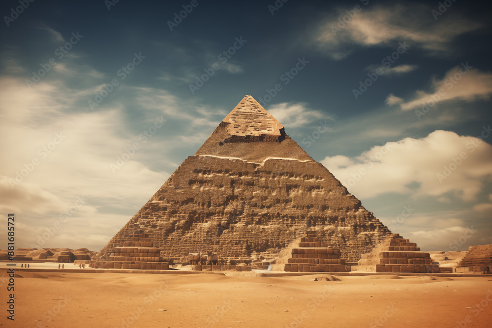 Image of Egyptian pyramid. History of ancient Egypt. History book ...