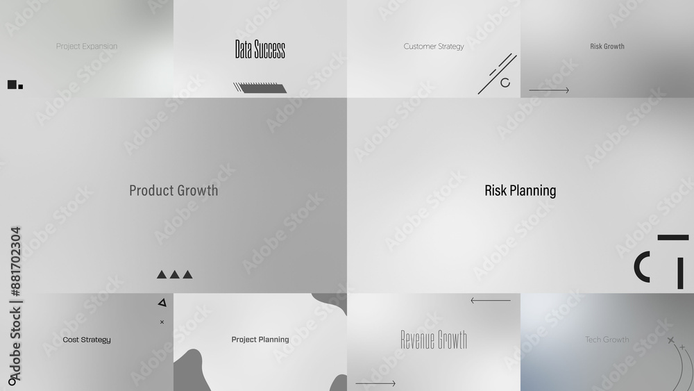 Clean Text Slides | 10 Motion Titles with Control Panels Stock Template ...