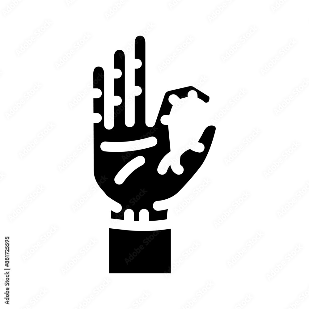 buddha hand gesture mudra glyph icon vector. buddha hand gesture mudra ...