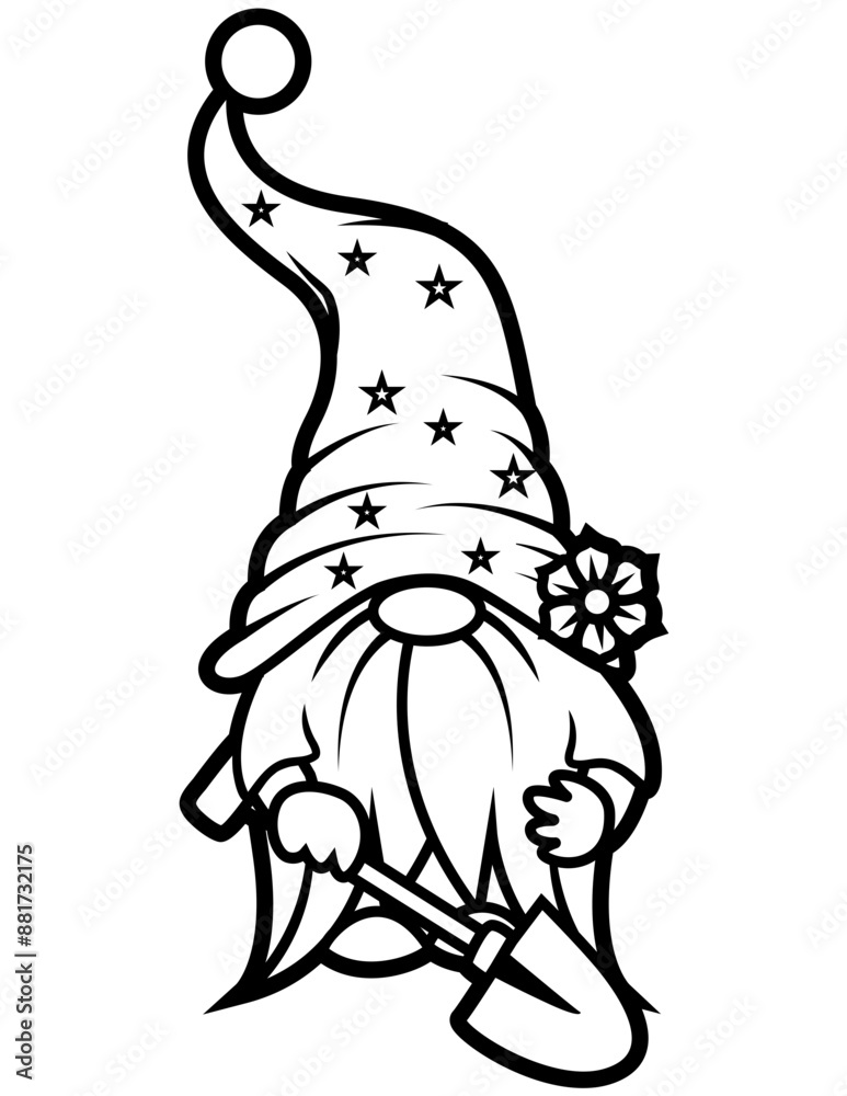 Gnome | Garden Shovel | Floral Gnome | Garden Design | Bearded Gnome ...