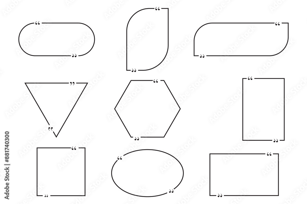 Texting quote boxes frame icon, vector. Quote box frame, icon, vector ...