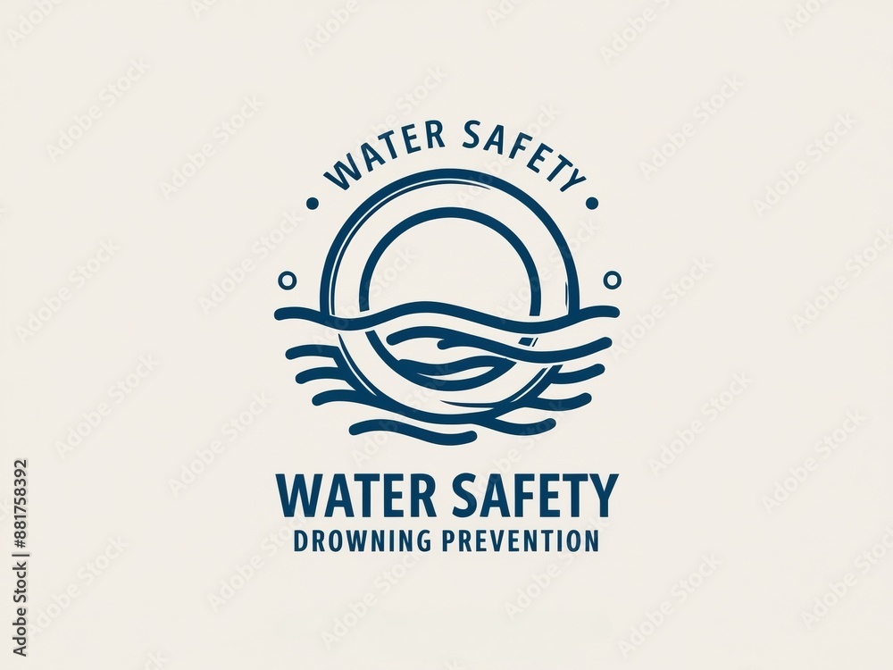 Logo with a water safety ring and waves, symbolizing efforts in water ...