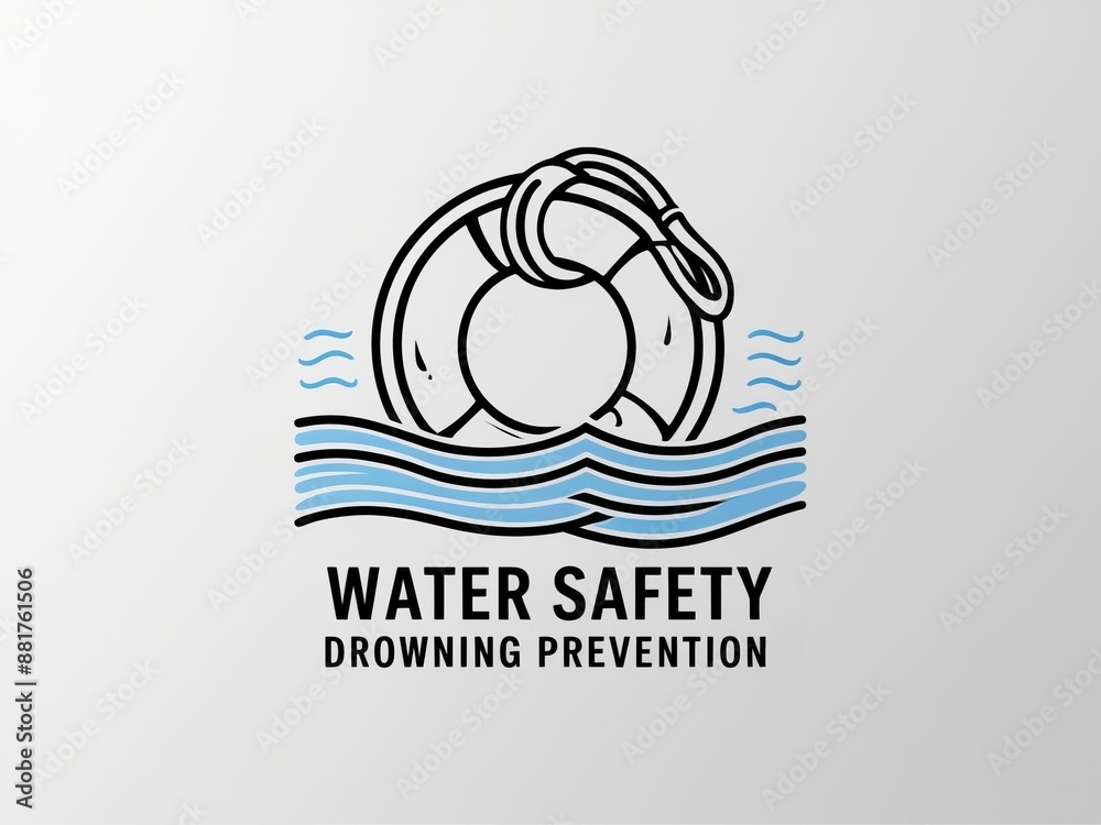 Logo featuring a water safety ring and waves, symbolizing efforts in ...