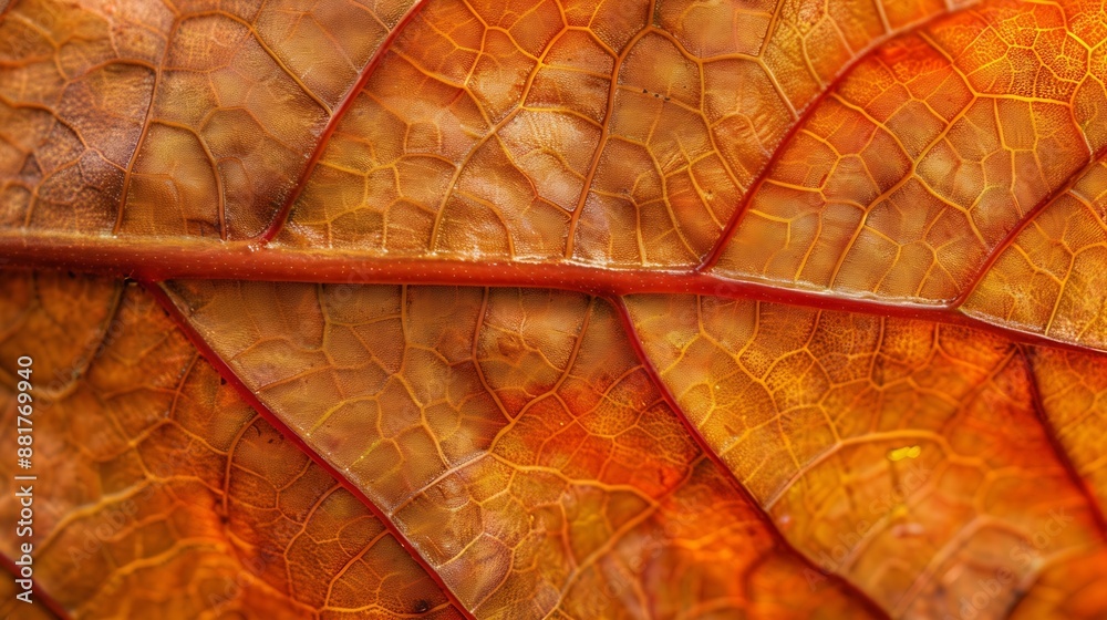 close up autumn leaf texture leaf of Cannonball Tree Couroupita ...