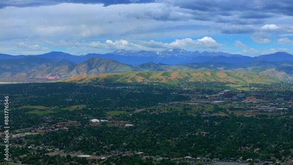 Summer Denver Colorado aerial drone parallax Golden Arvada Lakewood ...