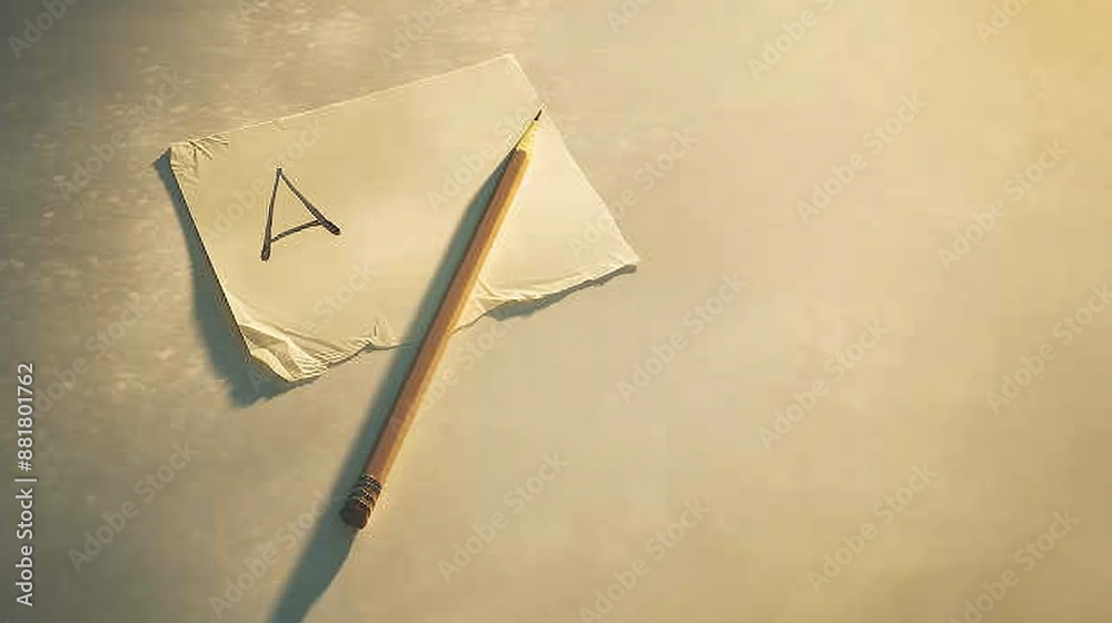 Simple pencil drawing of the letter A on a torn paper Stock Photo ...