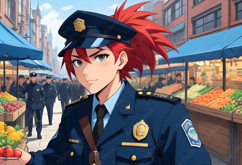 colorful flat illustration classical animes, Anime-style undercover ...