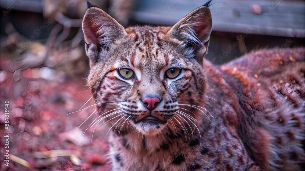 Mange (feline scabies), in wild Bobcats infected with the mite ...