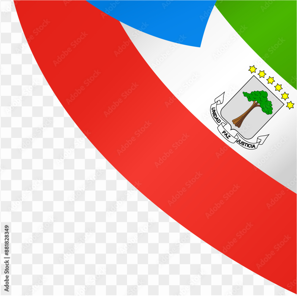 Equatorial Guinea flag wave isolated on png or transparent background vector illustration. Stock ...