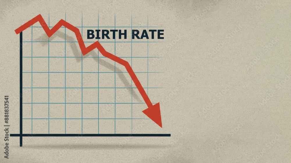 Birth rate is decreasing and declining - chart and graph of low and ...