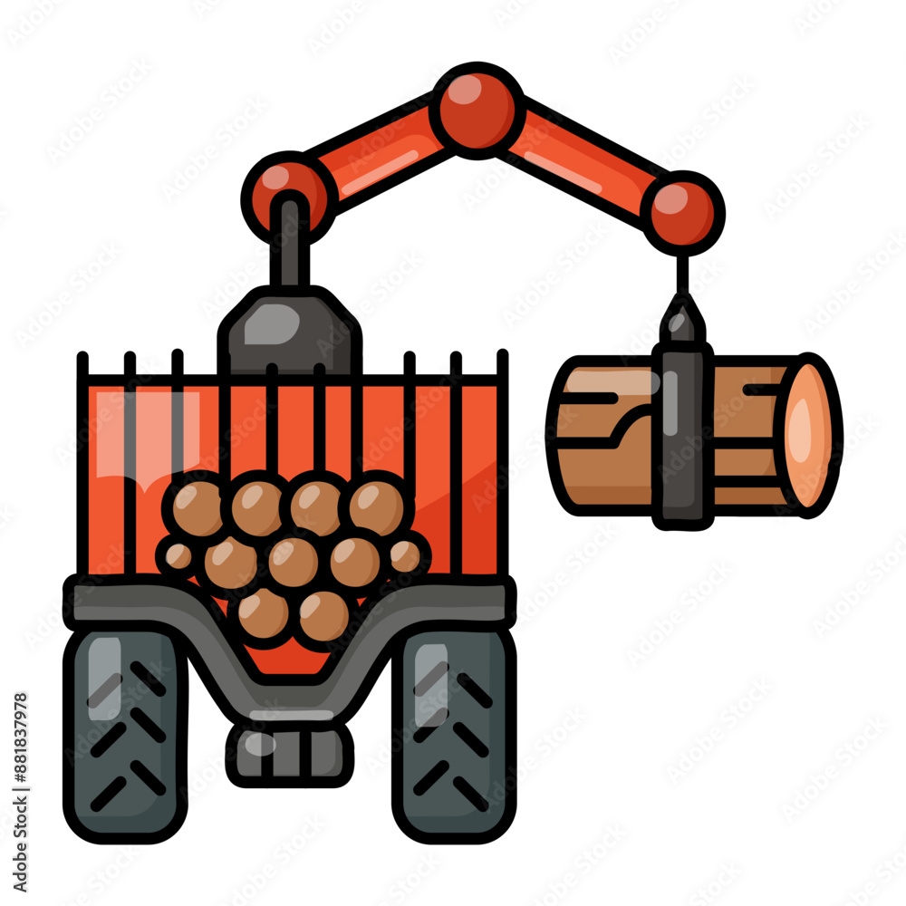 forwarder moving large felled logs concept, Log loaders transport ...