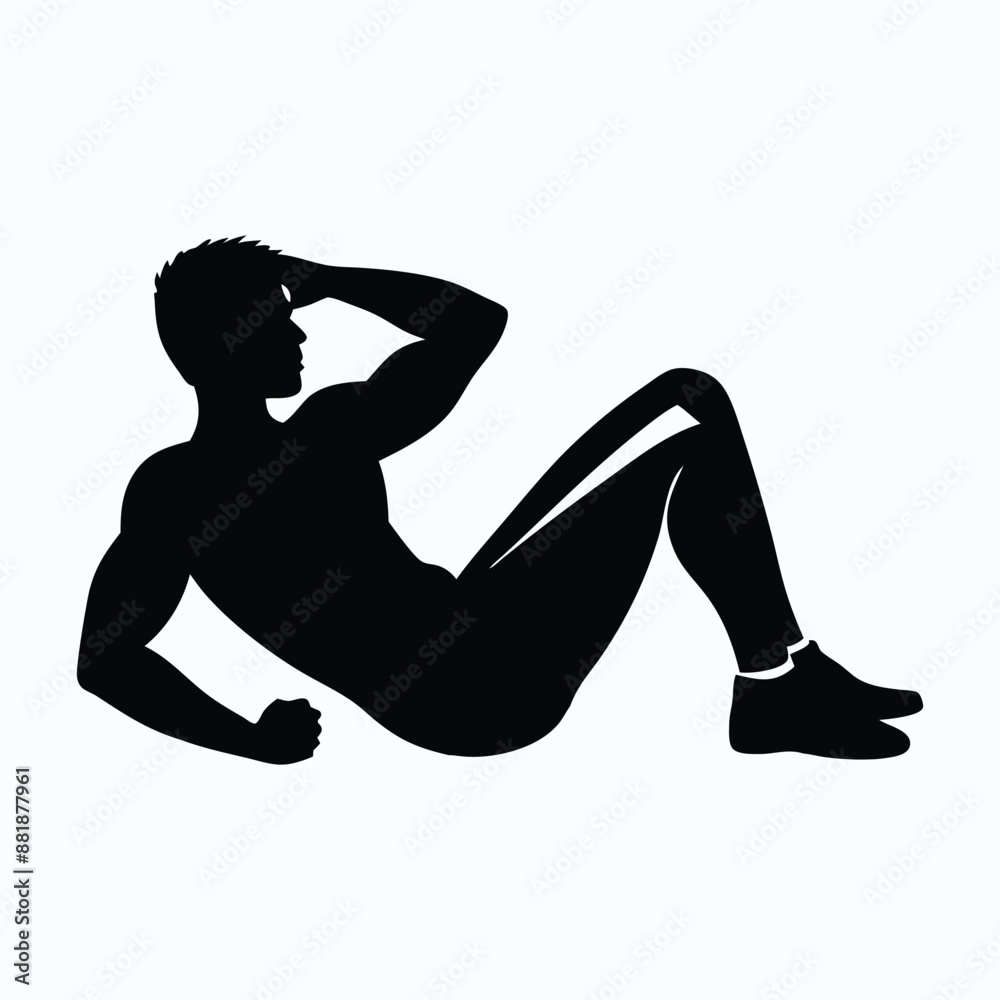 sit ups silhouette vector, silhouette, vector, design, sit ups vector ...