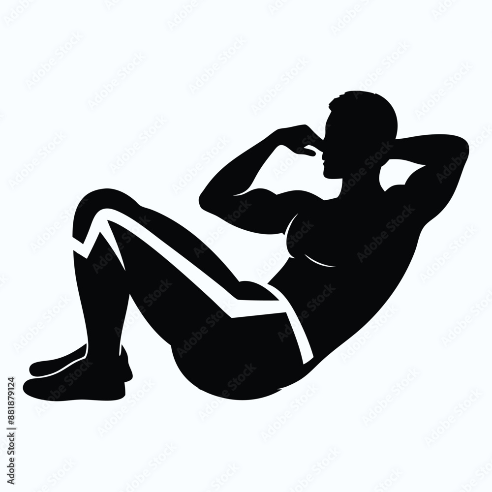 sit ups silhouette vector, silhouette, vector, design, sit ups vector ...
