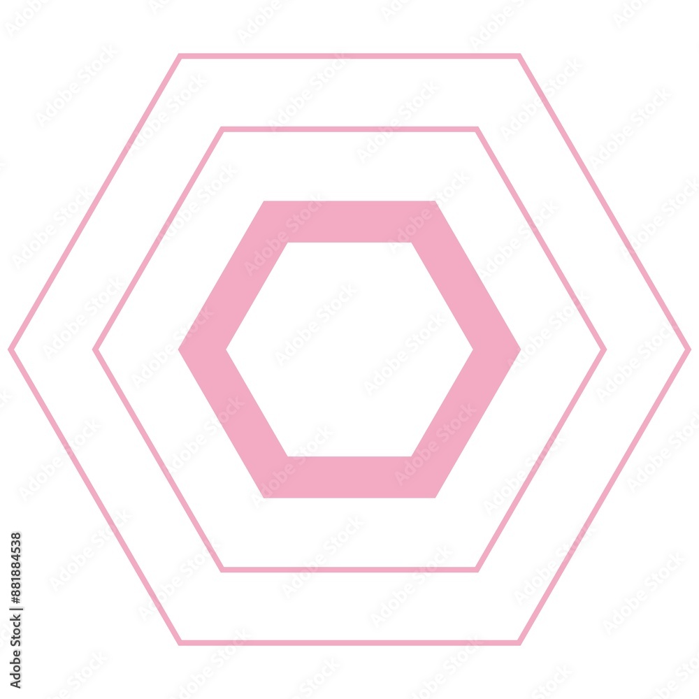 Memphis Hexagon. Geometric shapes set with rounded corners, triangle ...