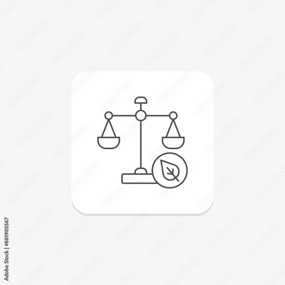 Environment Justice thinline icon , vector, pixel perfect, illustrator ...