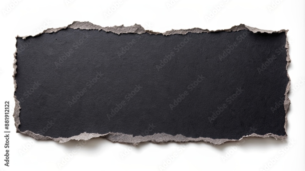 Torn black paper on white background, graphic resource, torn, black ...