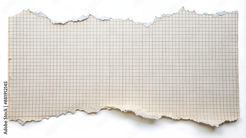 Torn pieces of graph paper on white background, torn, graph paper ... Torn pieces of graph paper on white background, torn, graph paper ...