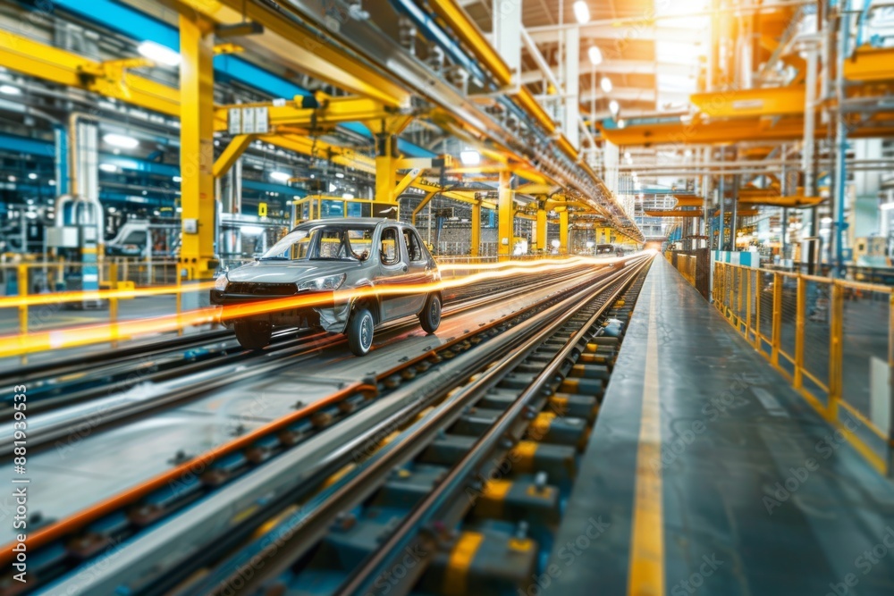 Modern Eco-Factory with Green Manufacturing Practices, Highlighting ...