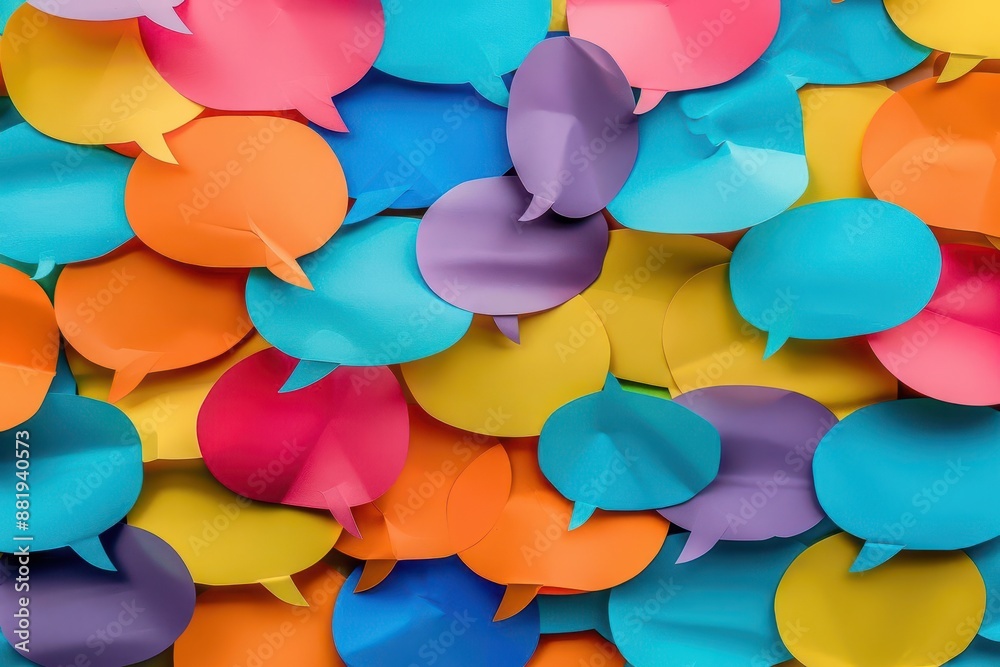 vibrant communication concept colorful speech bubbles formed by ...