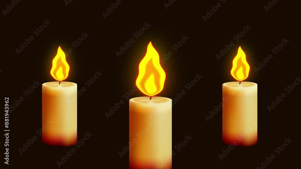 Candle burning animation, Motion graphic animation in 4k Background for ...