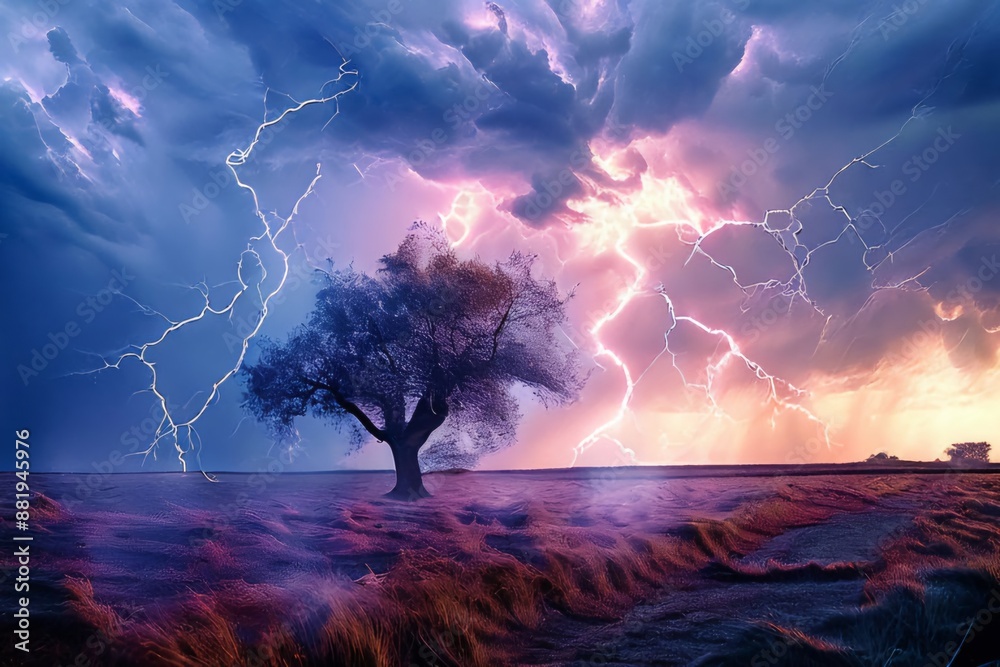 Foto de Super typhoon, whirlwind, lightning, tsunami, waves ...