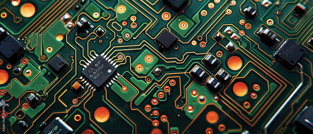 high detail technology electronic circuit transistor board electricity ...