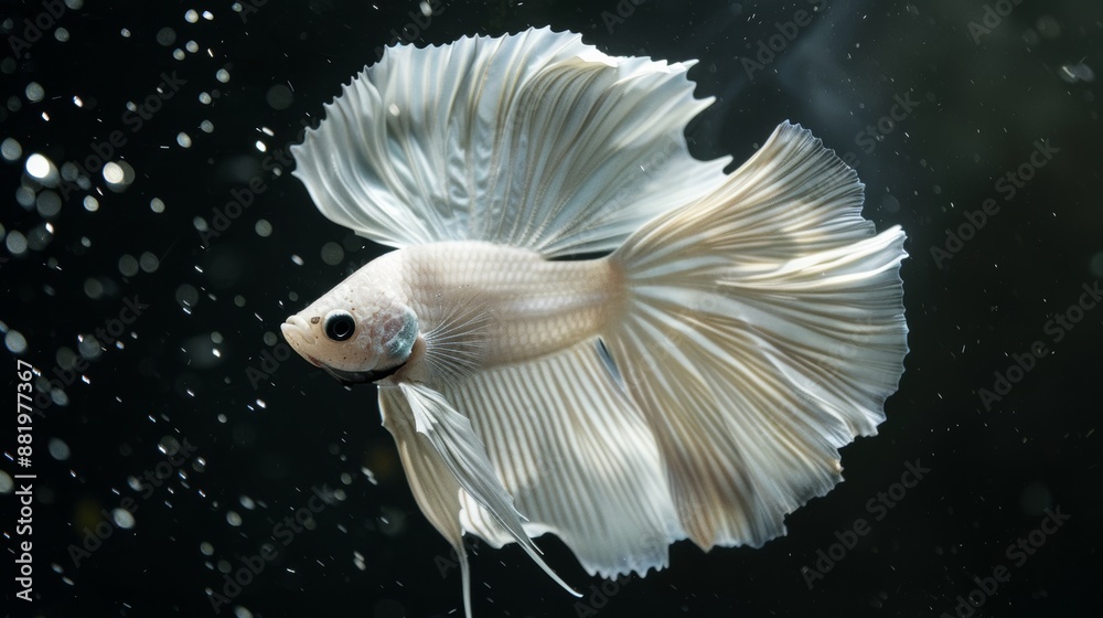 White half-moon fighting fish with curved pattern All proceeds from ...
