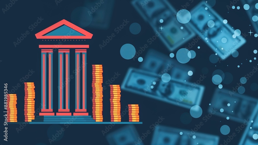 Central Bank concept - money flow and cash digitalization ...