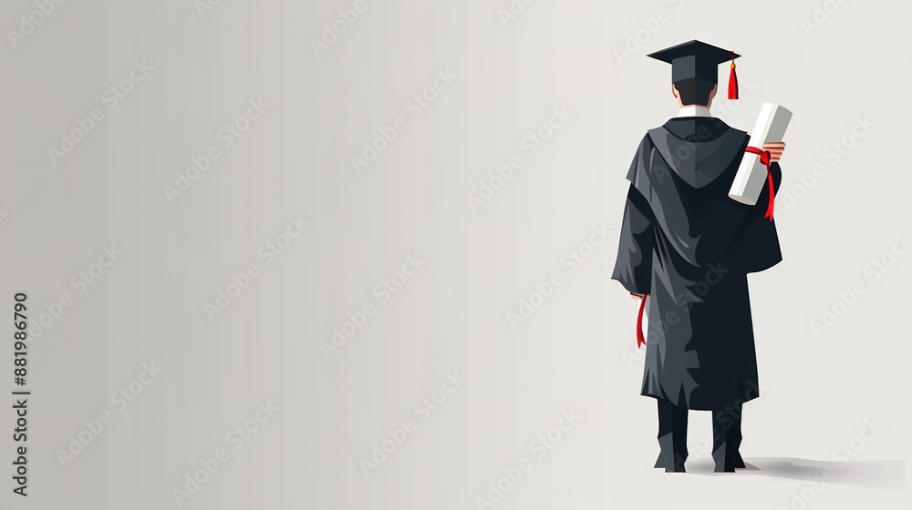 2d Sketch illustration of graduation - isolated white background ...