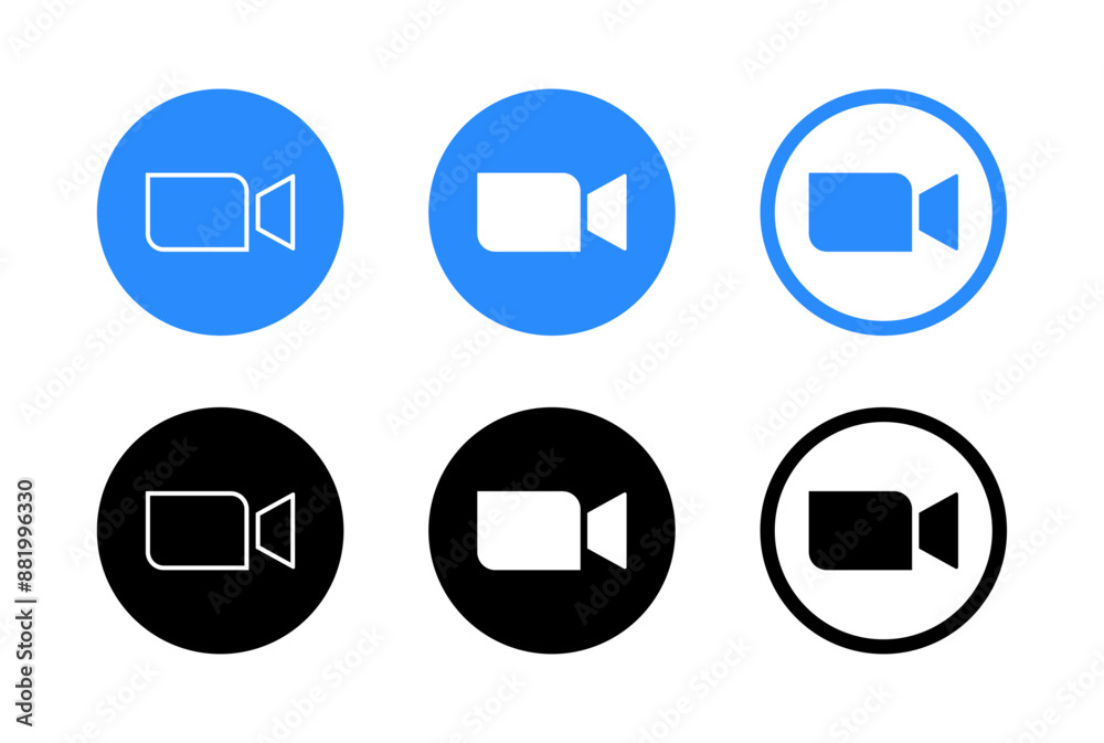 Zoom Video Communications. Zoom logo interface icon set. Zoom logotype ...