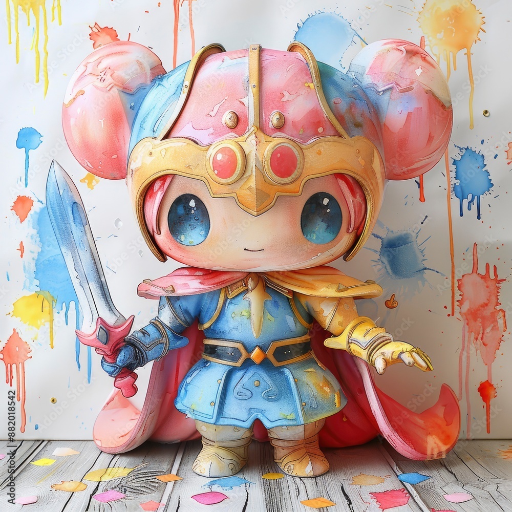 happy baby knight in shining armor wearing flying goggles and helmet ...