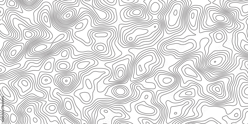 Abstract Topographic Map in Contour Line Light stripes on a white ...
