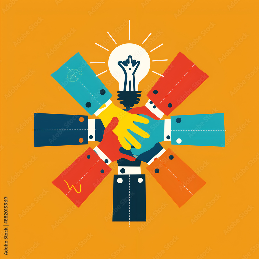 stock images that represent teamwork and collaboration, flat file ...