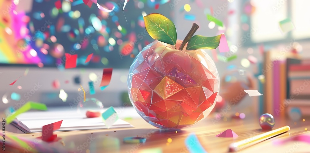 An animated back to school background featuring a rainbow of geometric ...
