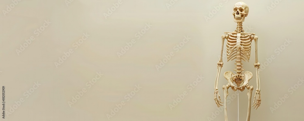Highly detailed human skeleton, standing pose, isolated on white ...