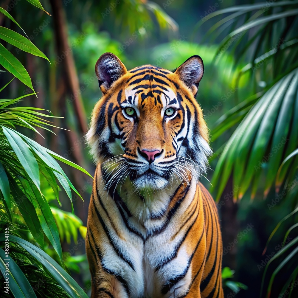 tigre en la selva jungla naturaleza natural sol fauna hojas arboles ...