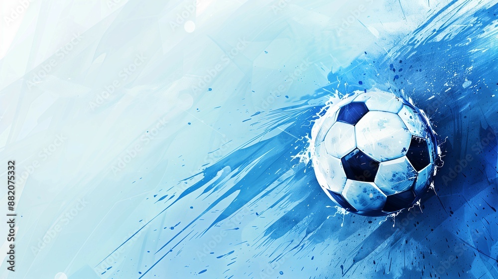 Illustration of football play,white and blue color palette, digital ...