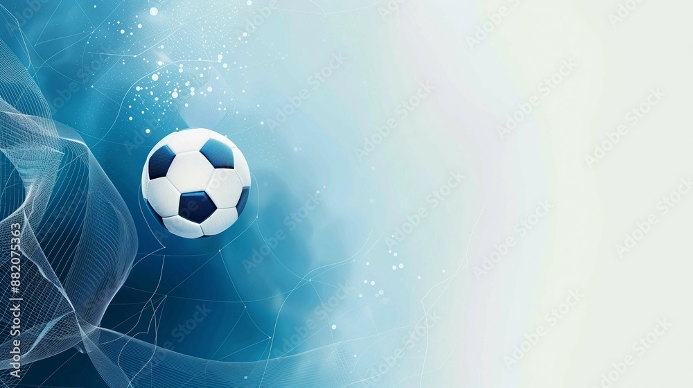 Illustration of football play,white and blue color palette, digital ...