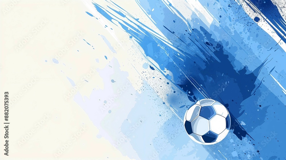 Illustration of football play,white and blue color palette, digital ...