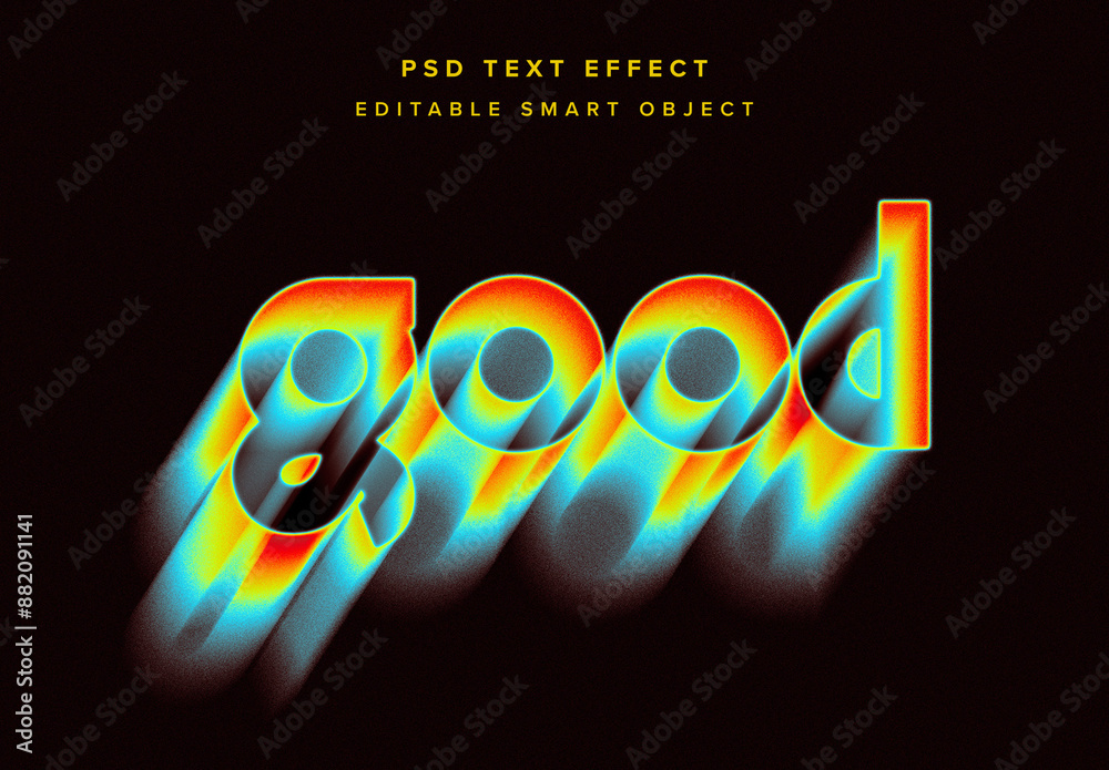 Colourful Melting Text Effect Mockup Stock Template | Adobe Stock